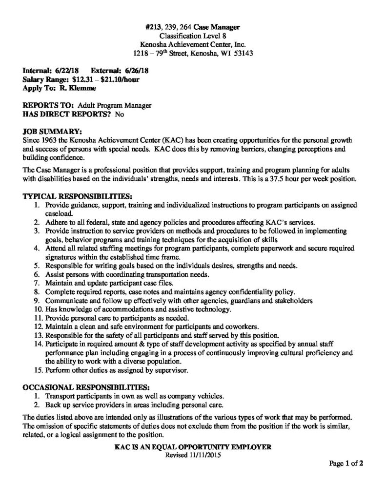 Kac Case Manager